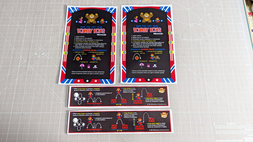 Donkey Kong Nintendo Cocktail Table decal instructions set – Arcade Art ...