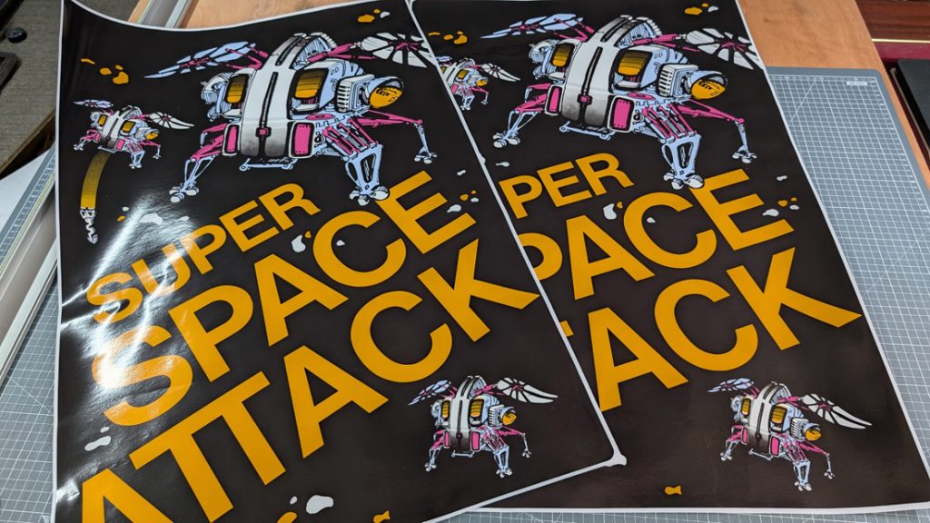 Super Space Attack Gremlin side art set – Arcade Art Shop